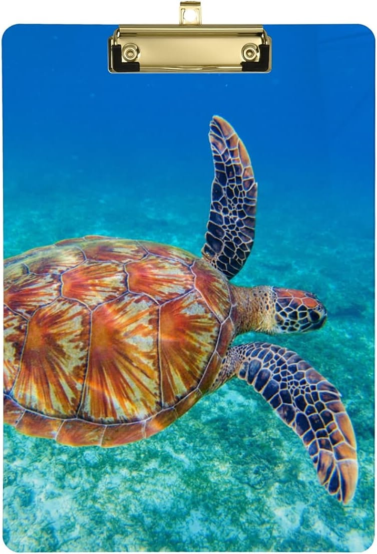FMSHPON Sea Turtle Clipboard Hardboard Wood Nursing Clip Board and Pull ...