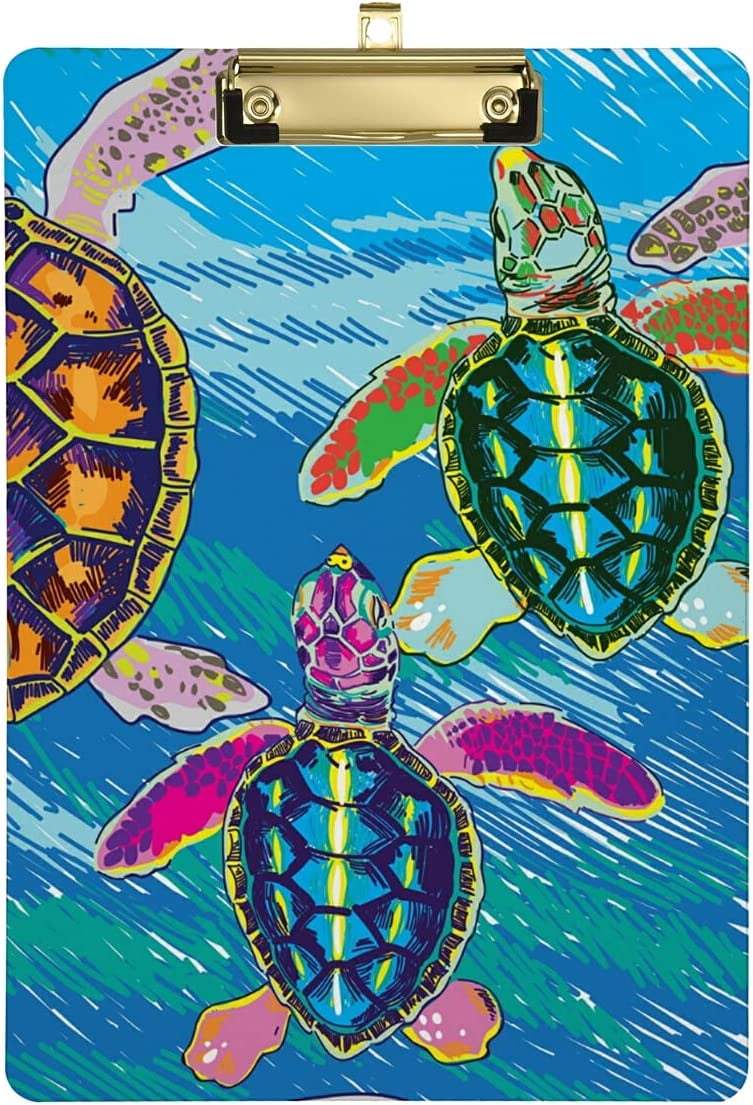 FMSHPON Sea Turtles Clipboard Hardboard Wood Nursing Clip Board and ...