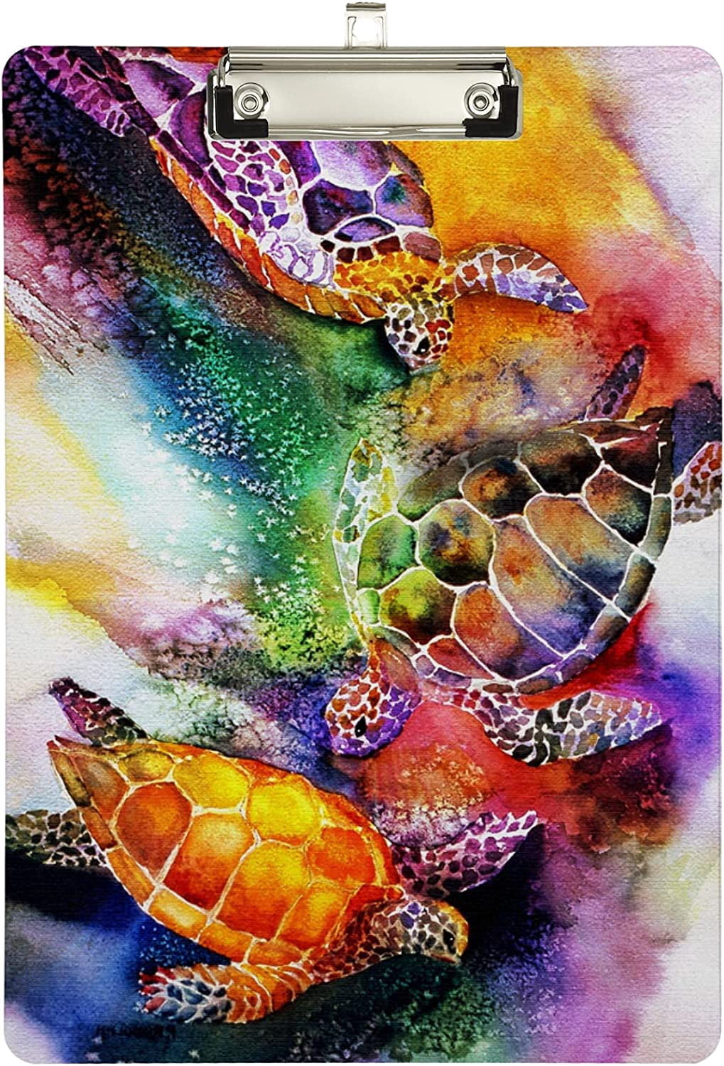 FMSHPON Sea Turtles Rainbow Colors Painting Clipboard Hardboard Wood ...
