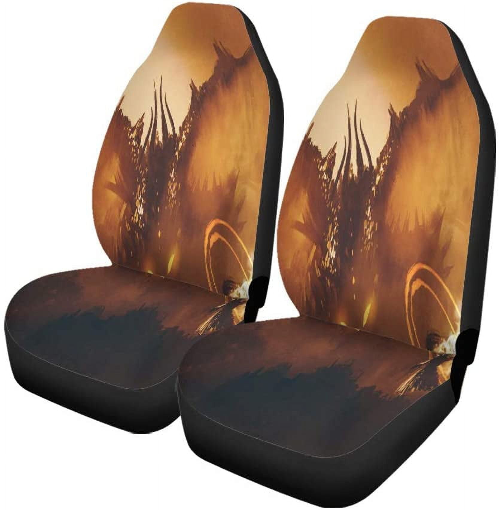FMSHPON Set of 2 Car Seat Covers Calling The Dragon Magician Summoning ...