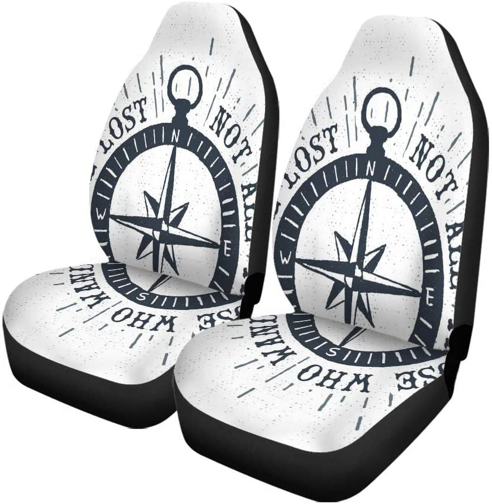 FMSHPON Set of 2 Car Seat Covers Vintage Label Retro Badge Rose Not All ...