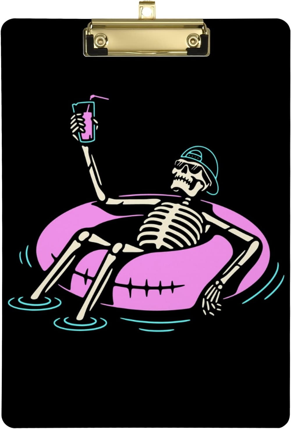 FMSHPON Skeleton Drinking Soda Clipboard Hardboard Wood Nursing Clip ...