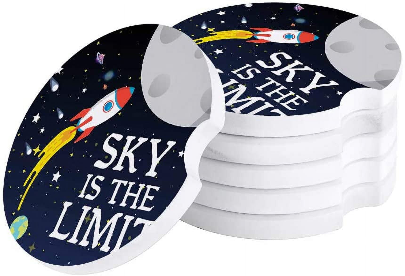 FMSHPON Sky is The Limit Rocket Space Universe Moon Set of 2 Car ...