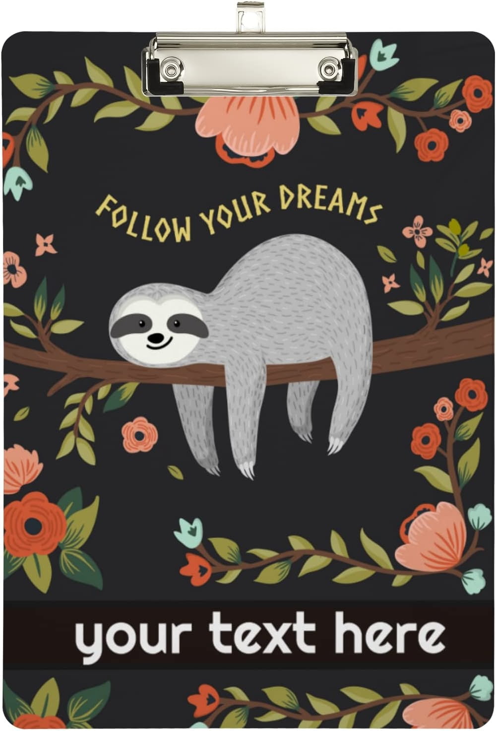 FMSHPON Sloth Clipboard Hardboard Wood Nursing Clip Board and Pull for ...