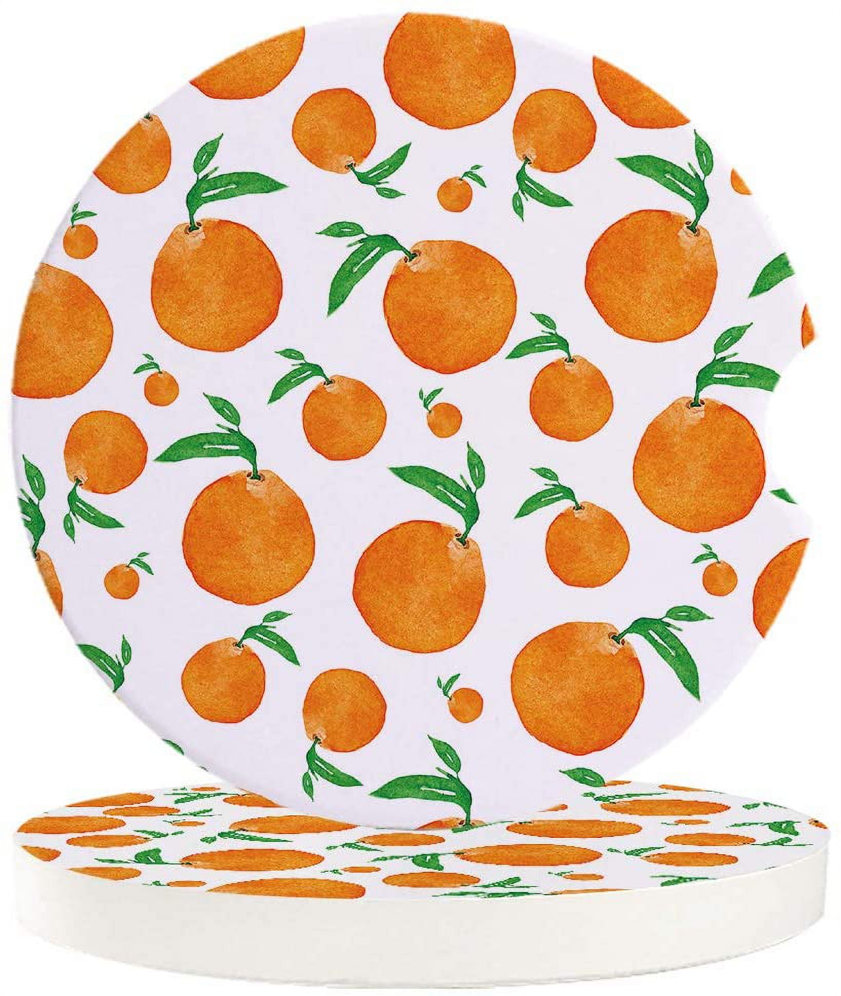 FMSHPON Spring Fruit Watercolor Orange Set of 6 Car Coaster for Drinks ...