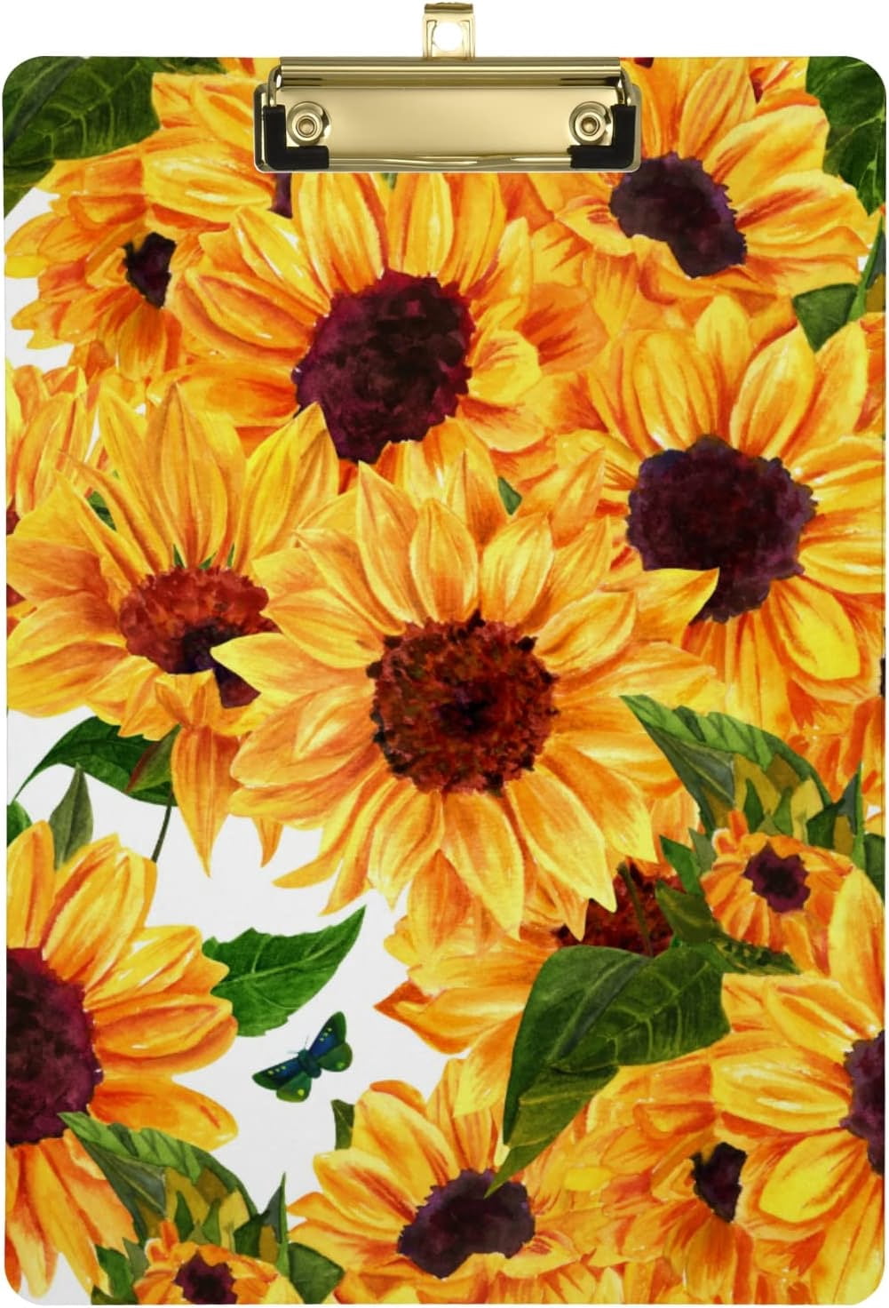 FMSHPON Sunflowers Green Butterflies Clipboard Hardboard Wood Nursing ...