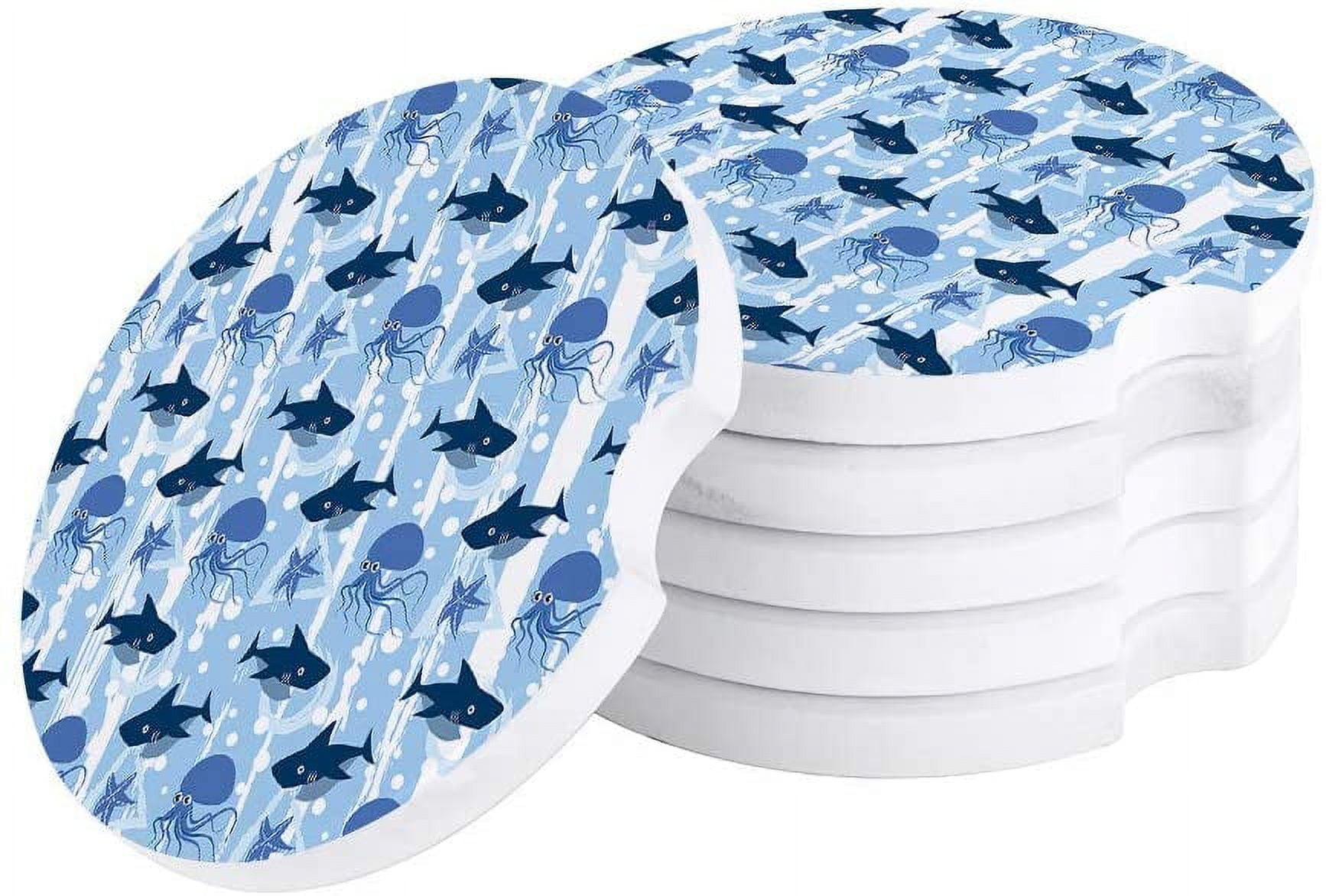 FMSHPON Theme Cute Cartoon Sea Octopus Shark Starfish Set of 2 Car ...