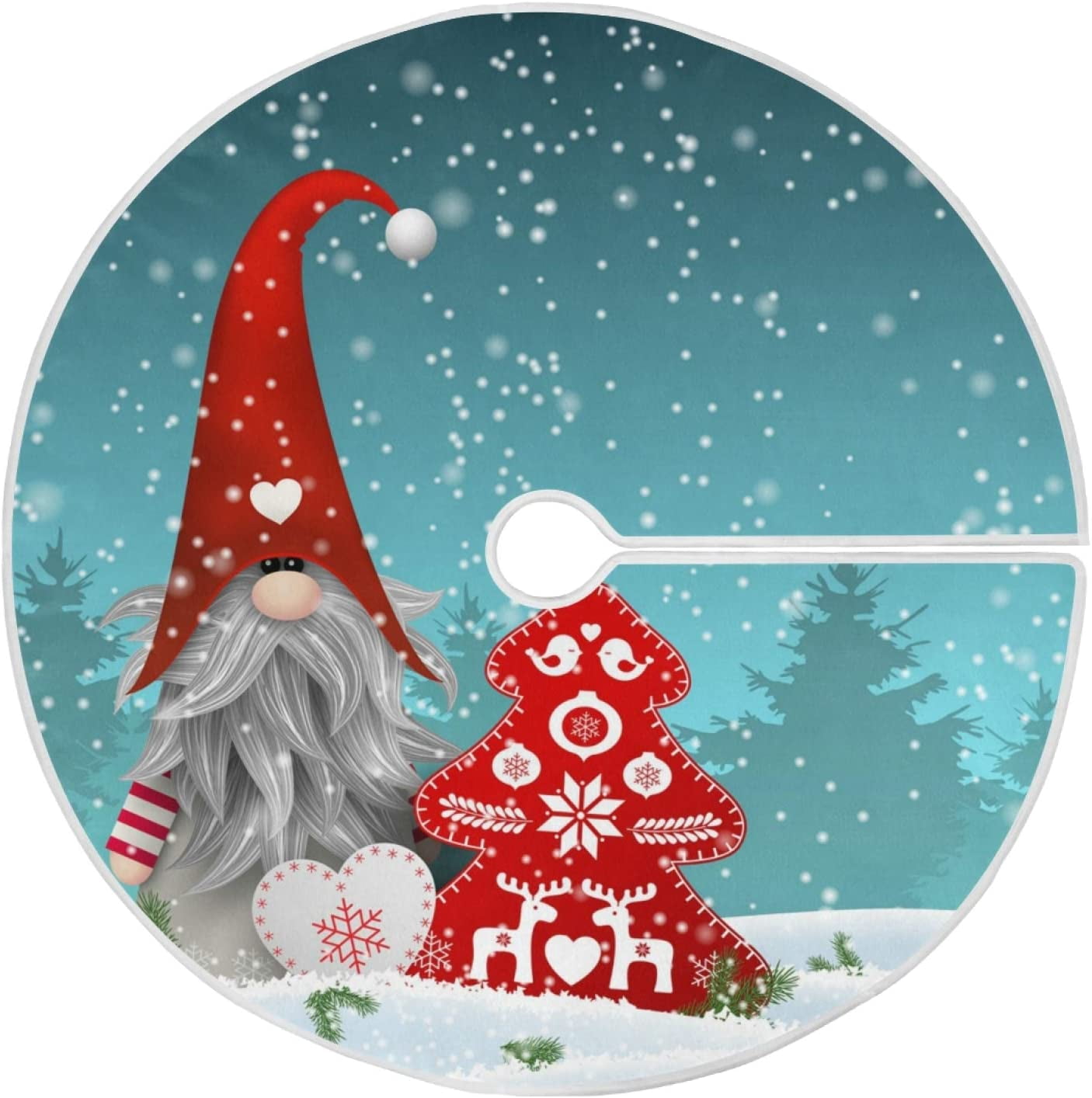 FMSHPON Tomte Folklore Elves Standing Winter Snowy Xmas Christmas Tree ...