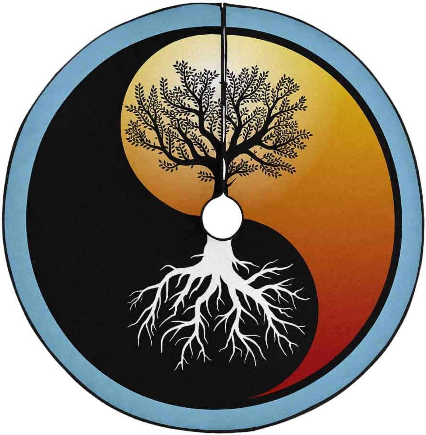 FMSHPON Tree of Life Yin Yang Xmas Christmas Tree Skirt Stand Mat for ...