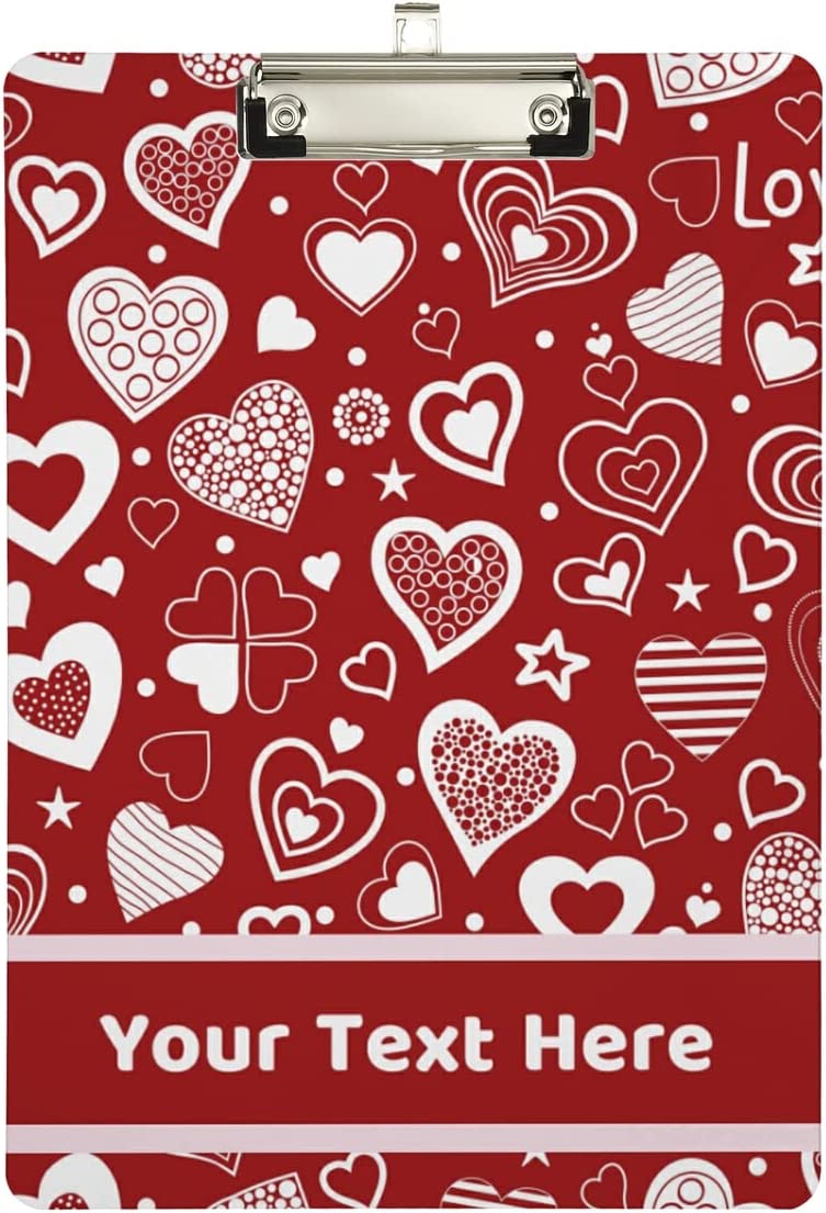 FMSHPON Valentine's Day Red Heart Clipboard Hardboard Wood Nursing Clip ...