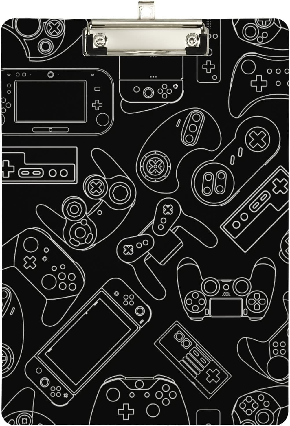 FMSHPON Video Game Pattern Black Clipboard Hardboard Wood Nursing Clip ...