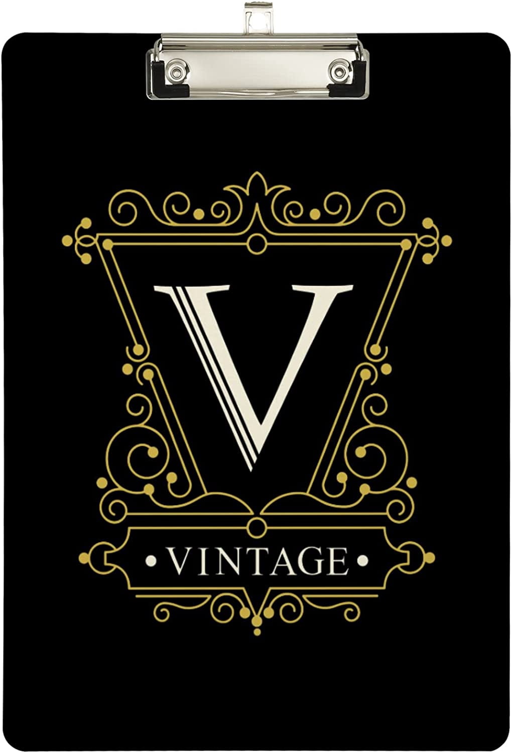 FMSHPON Vintage Monogram V Clipboard Hardboard Wood Nursing Clip Board ...