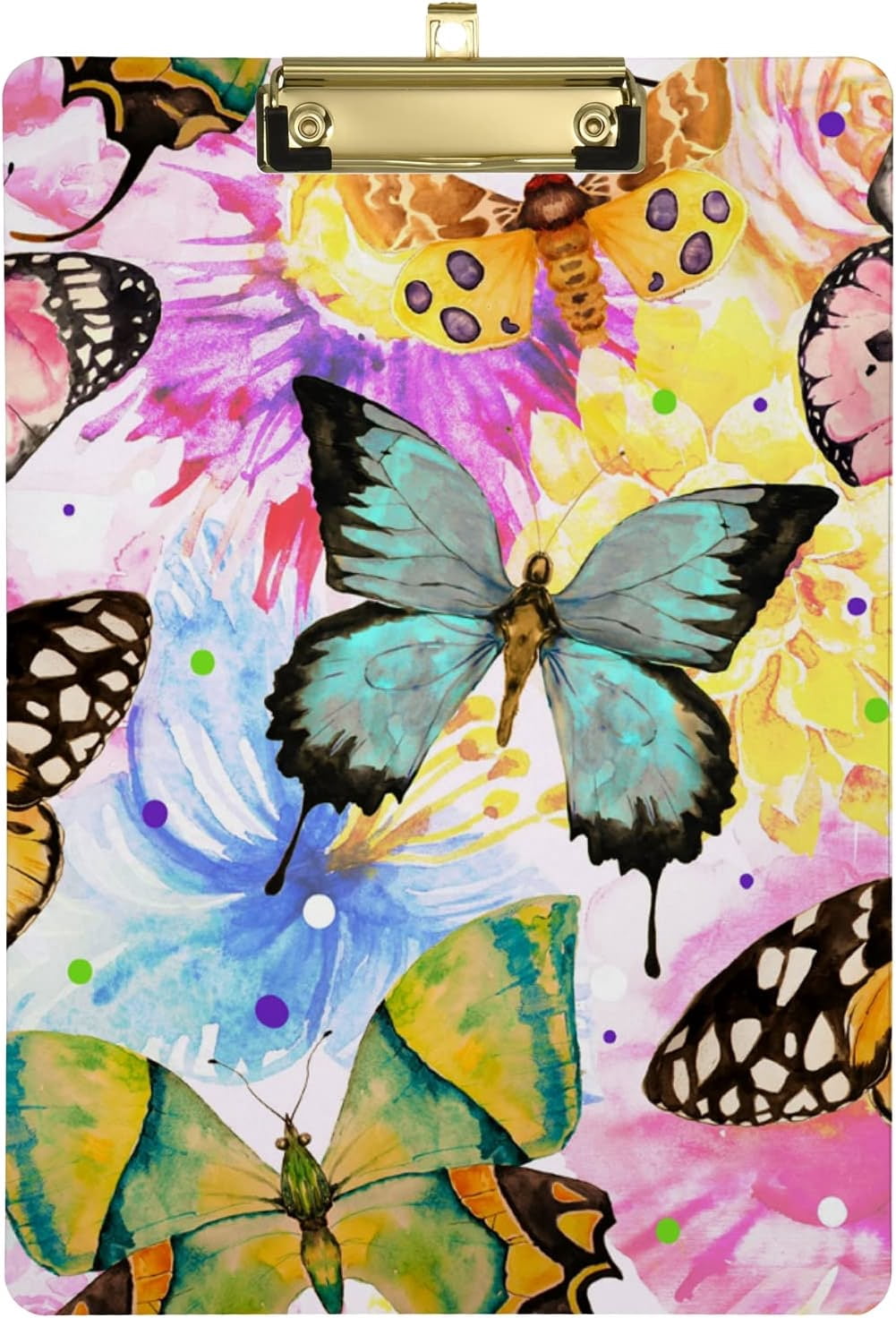 FMSHPON Watercolor Butterfly Clipboard Hardboard Wood Nursing Clip ...