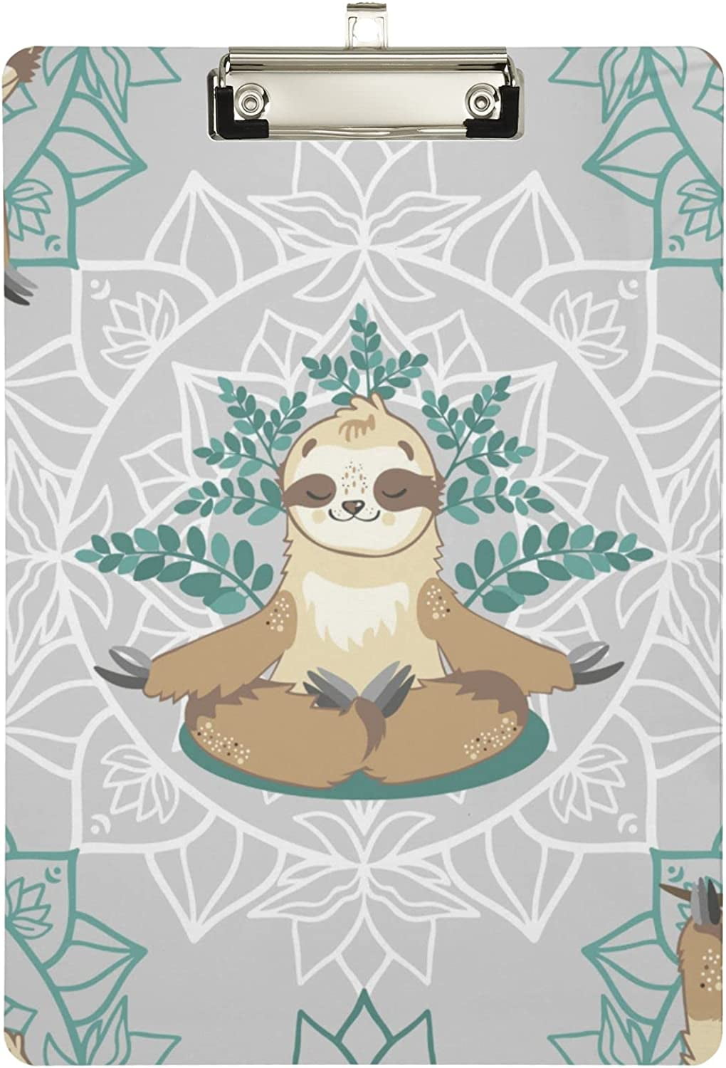 FMSHPON Yoga Sloth Clipboard Hardboard Wood Nursing Clip Board and Pull ...