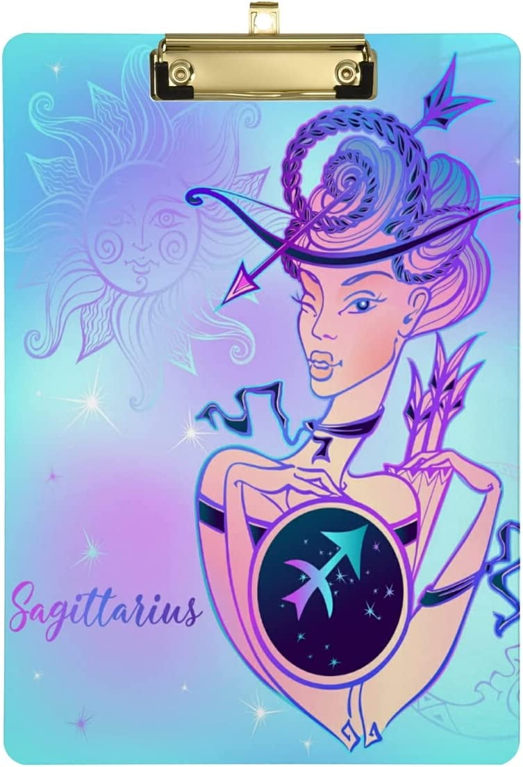 FMSHPON Zodiac Sagittarius Clipboard Hardboard Wood Nursing Clip Board ...