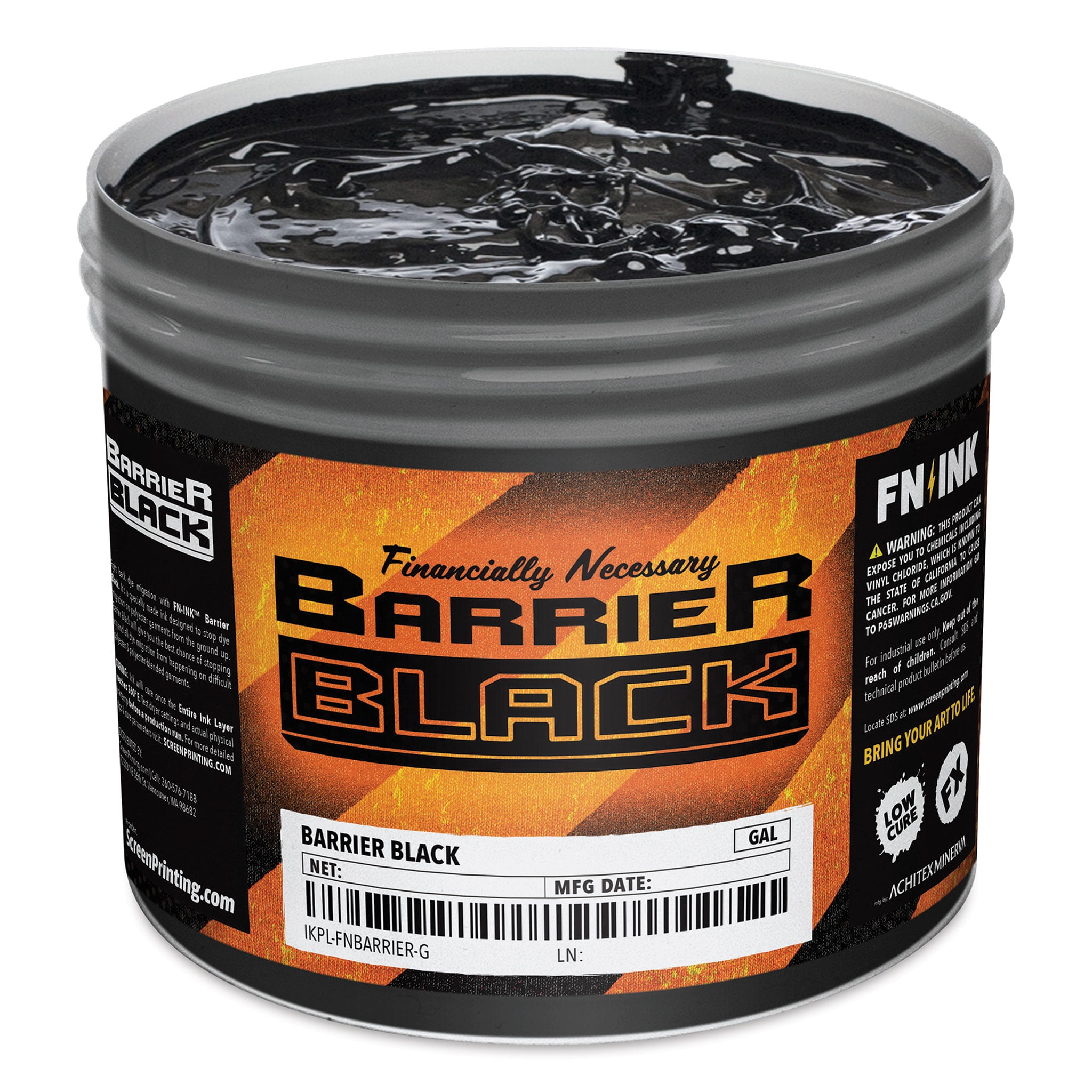 FN Ink Plastisol Screen Printing Ink - Barrier Black, Gallon - Walmart.com