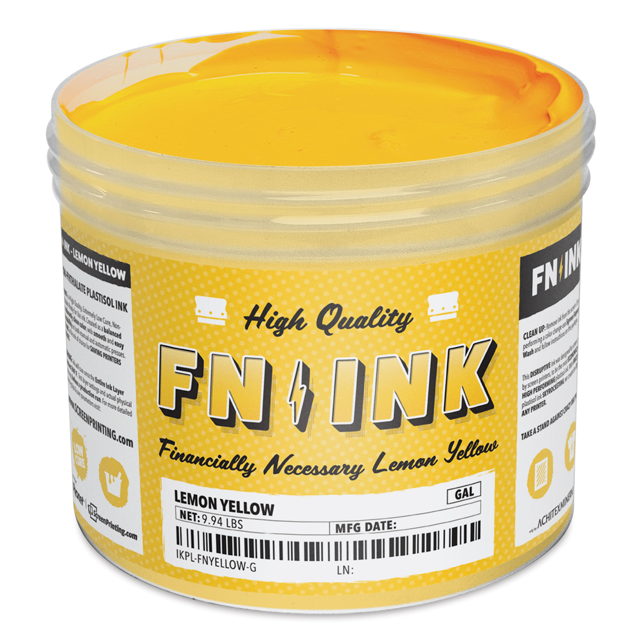 FN Ink Plastisol Screen Printing Ink - Lemon Yellow, Gallon - Walmart.com