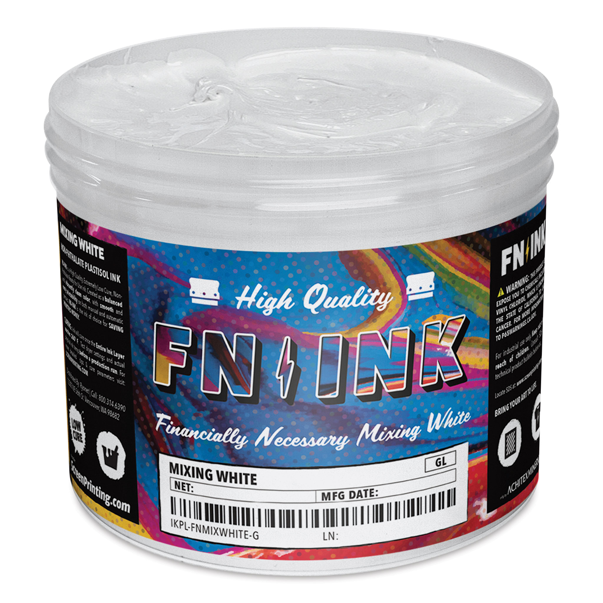 FN Ink Plastisol Screen Printing Ink - Mixing White, Gallon - Walmart.com