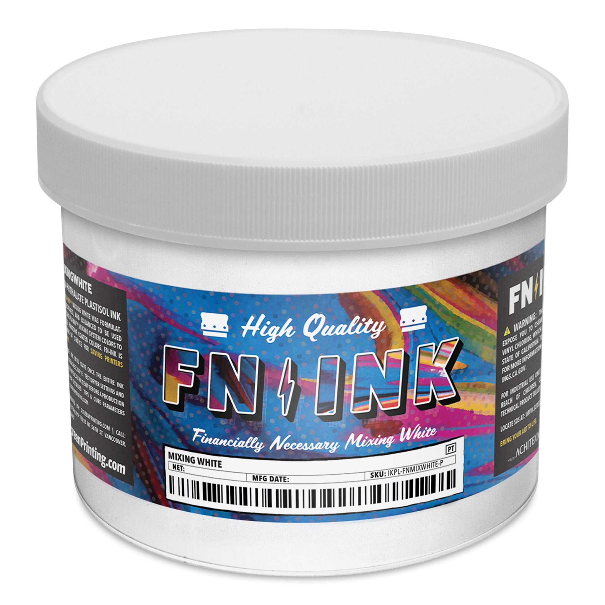 FN Ink Plastisol Screen Printing Ink - Mixing White, Quart - Walmart.com