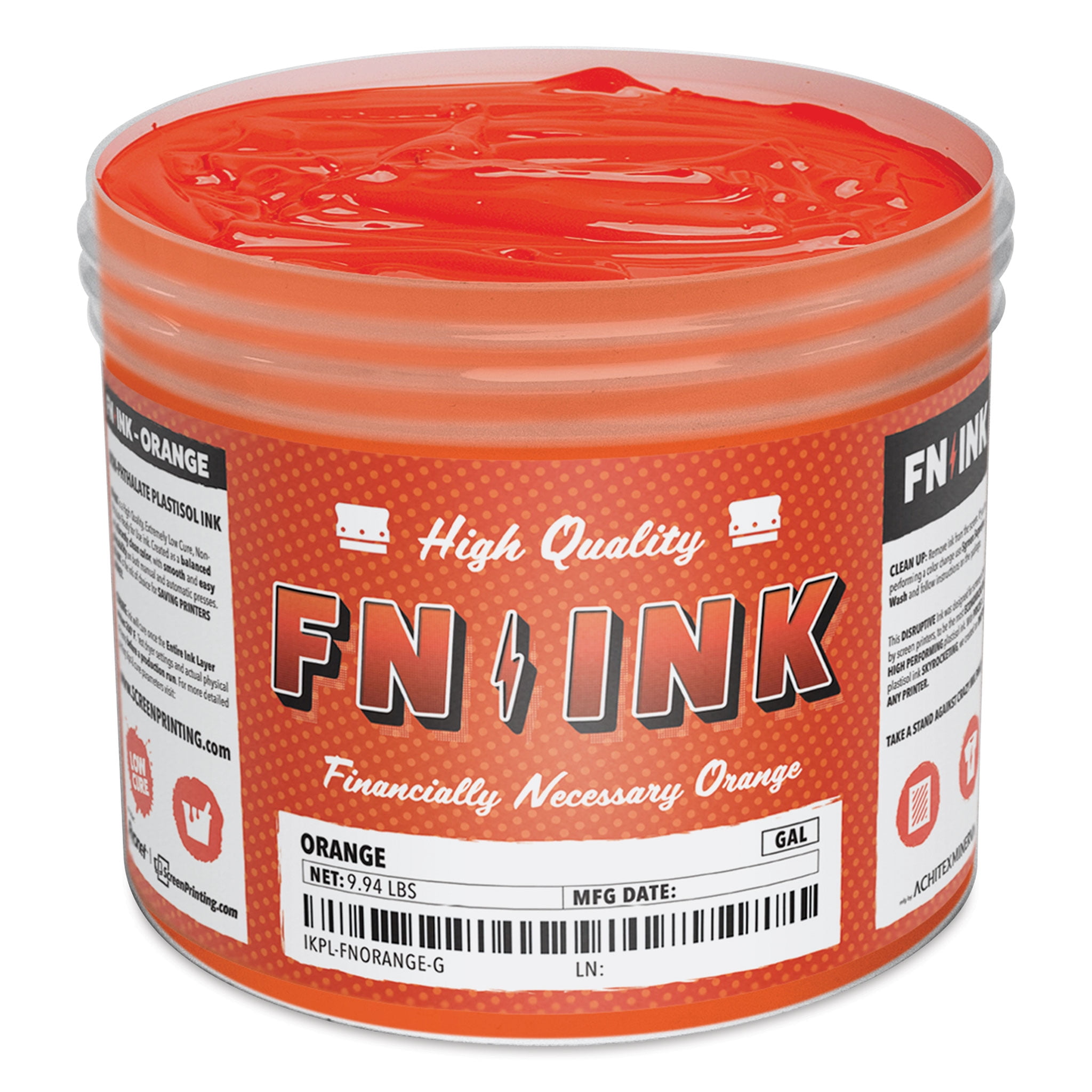 FN Ink Plastisol Screen Printing Ink - Orange, Gallon - Walmart.com