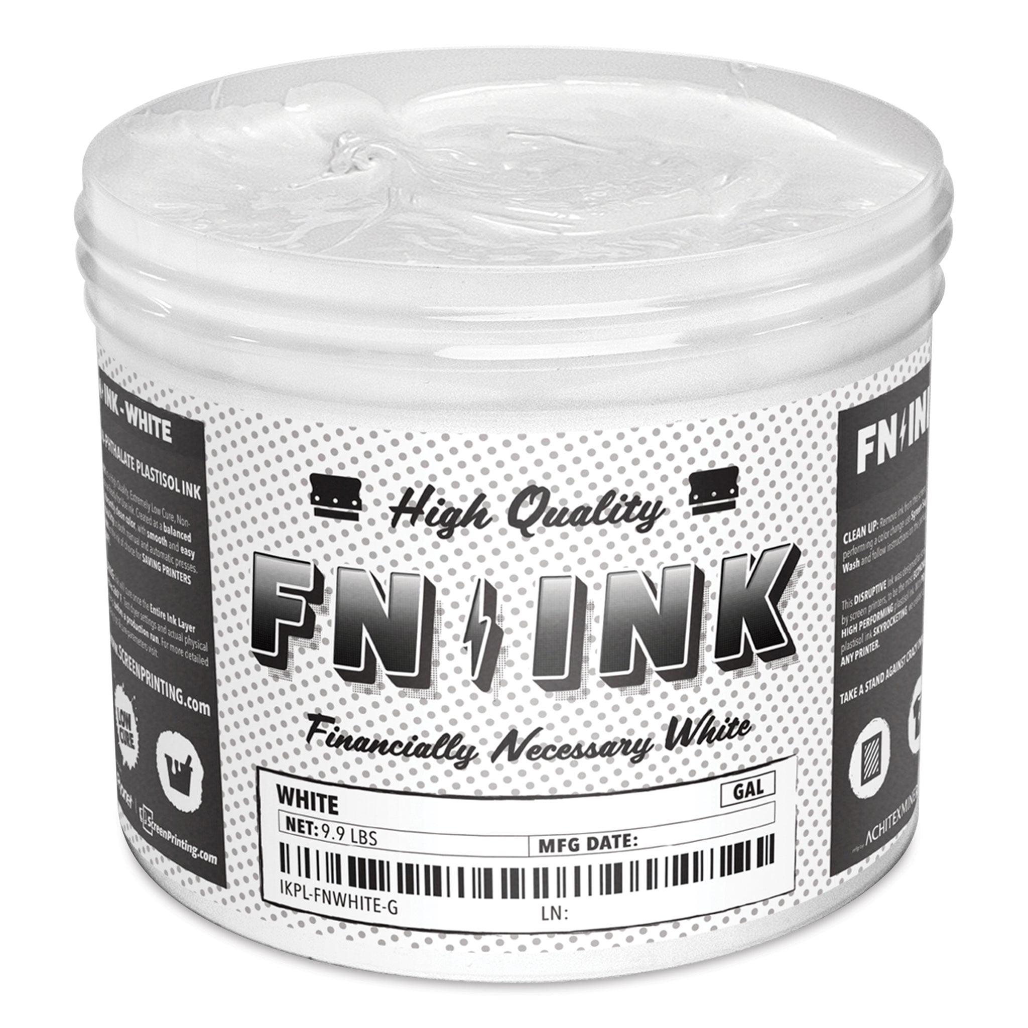 FN Ink Plastisol Screen Printing Ink - White, Gallon - Walmart.com