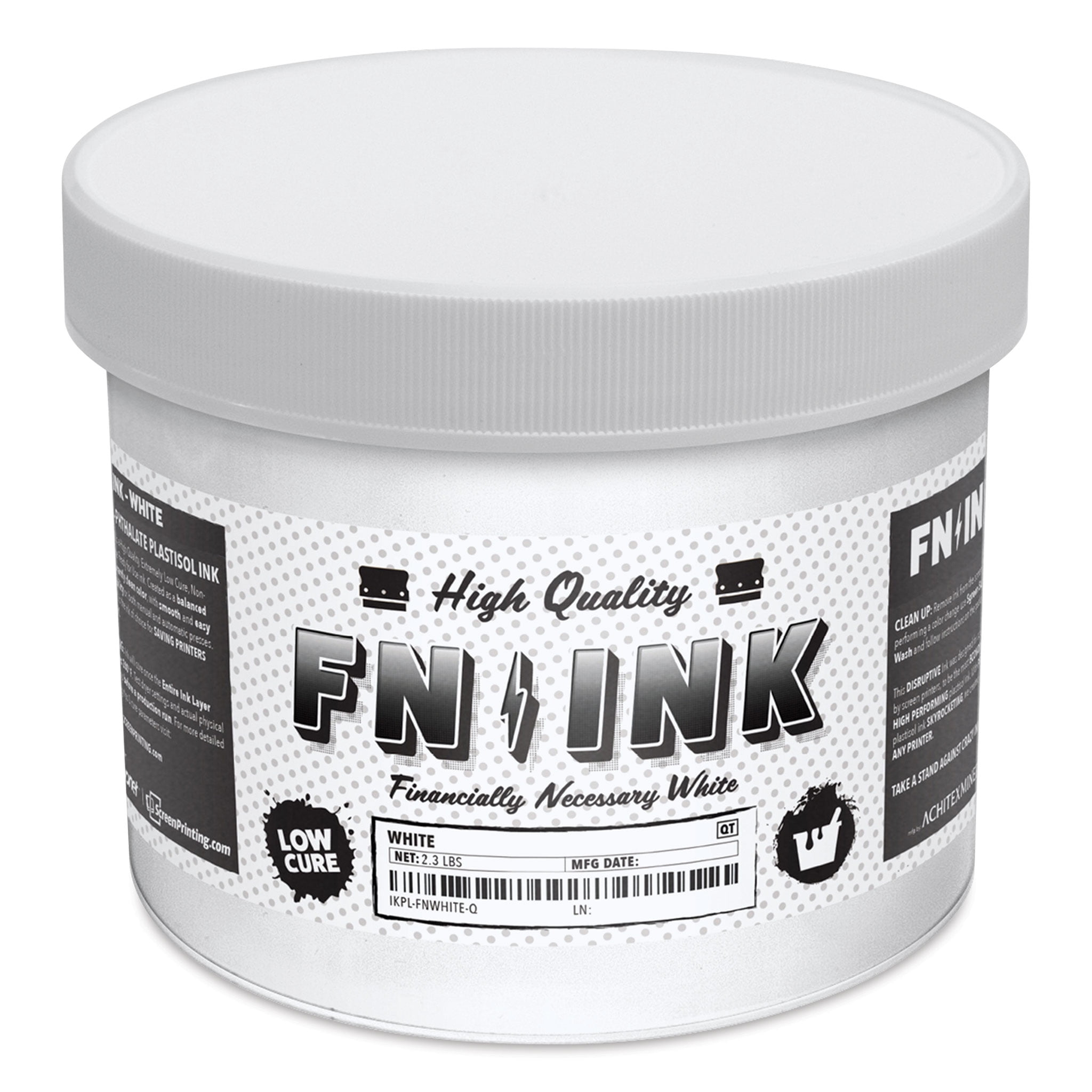 FN Ink Plastisol Screen Printing Ink - White, Quart - Walmart.com