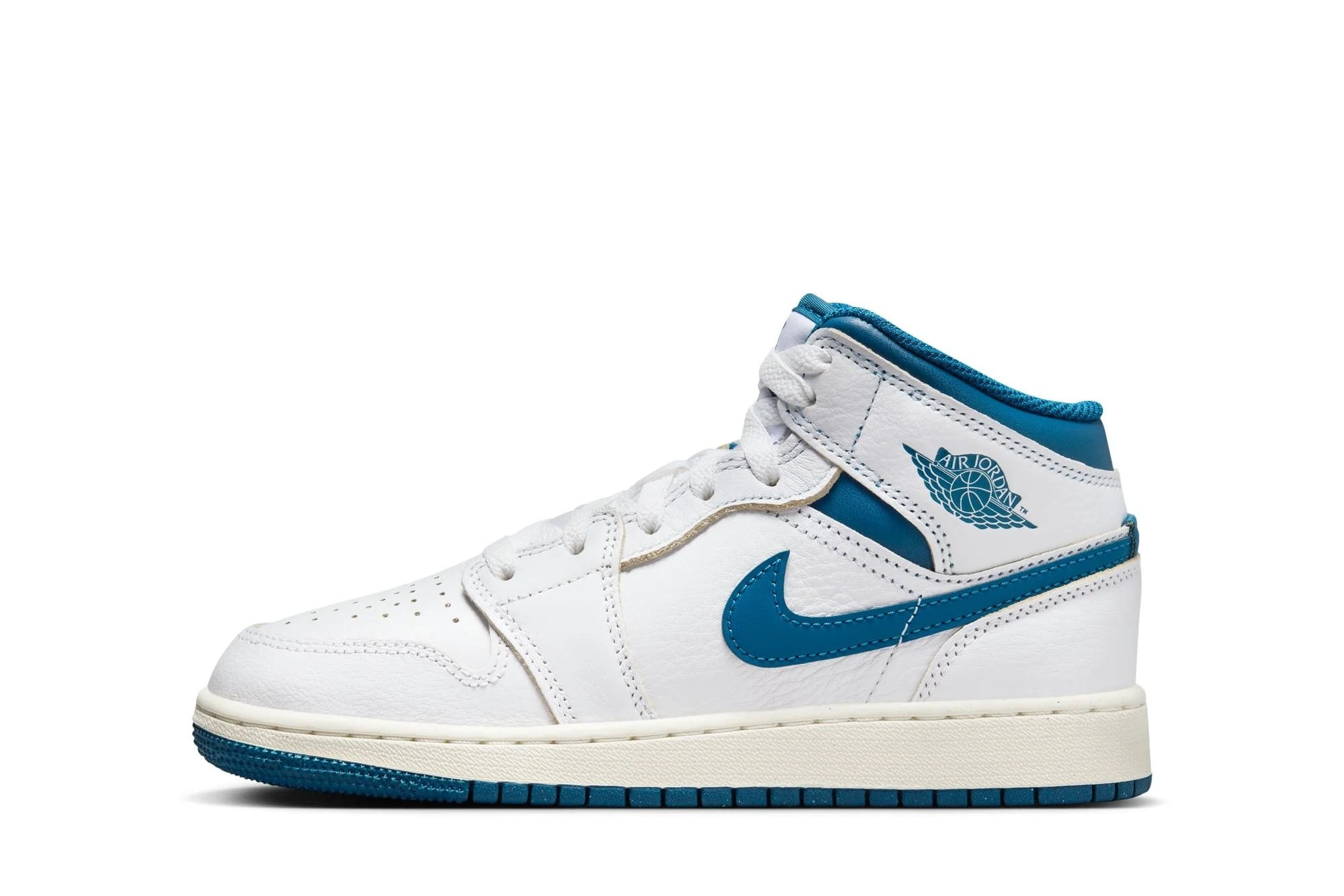 Big Kid's Jordan 1 Mid SE White/Industrial Blue-Sail (FN7432 141) - 4.5 ...