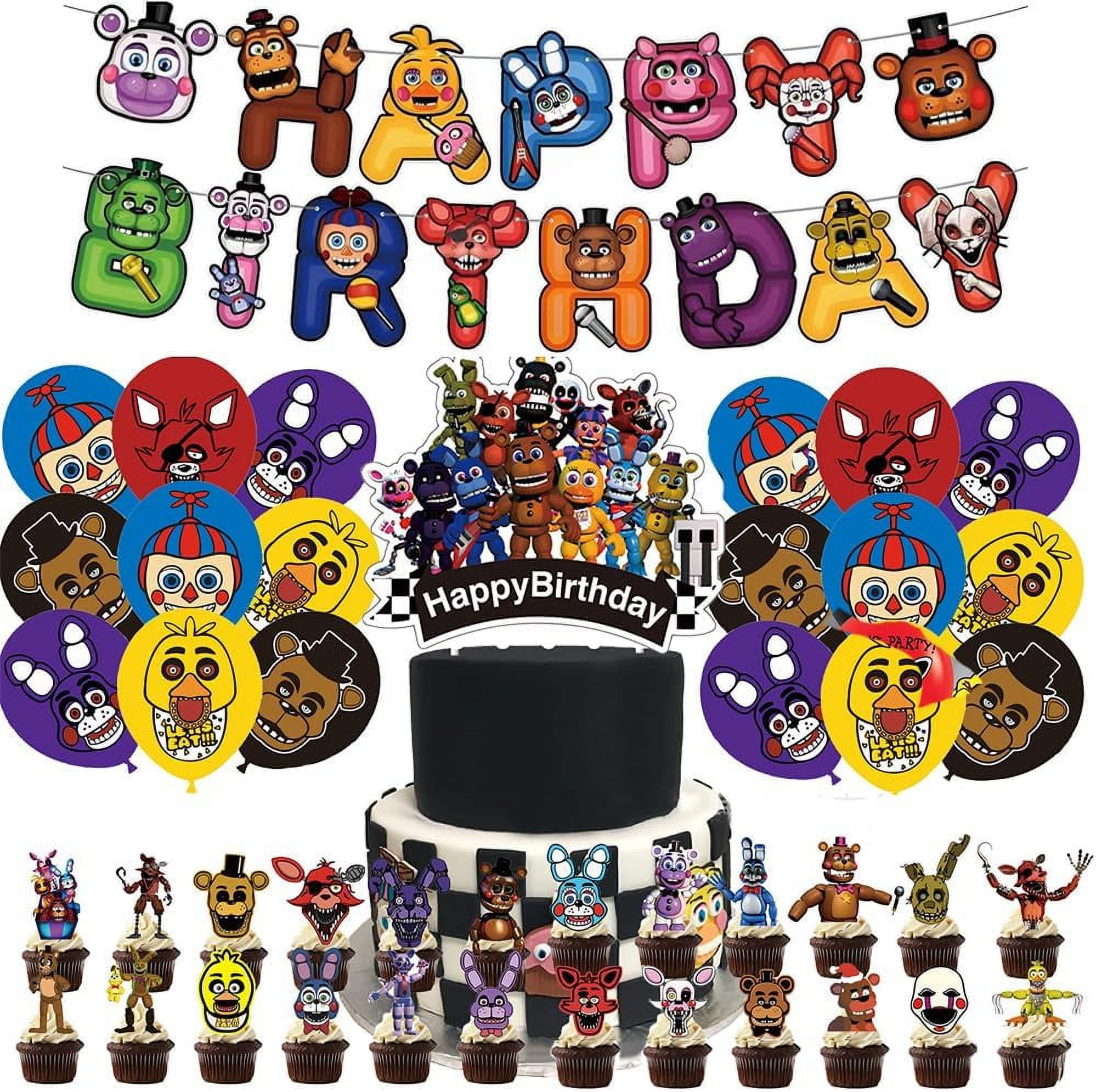 FNAF Five Nights Freddy's Birthday Party Decorations - Includes Banner ...