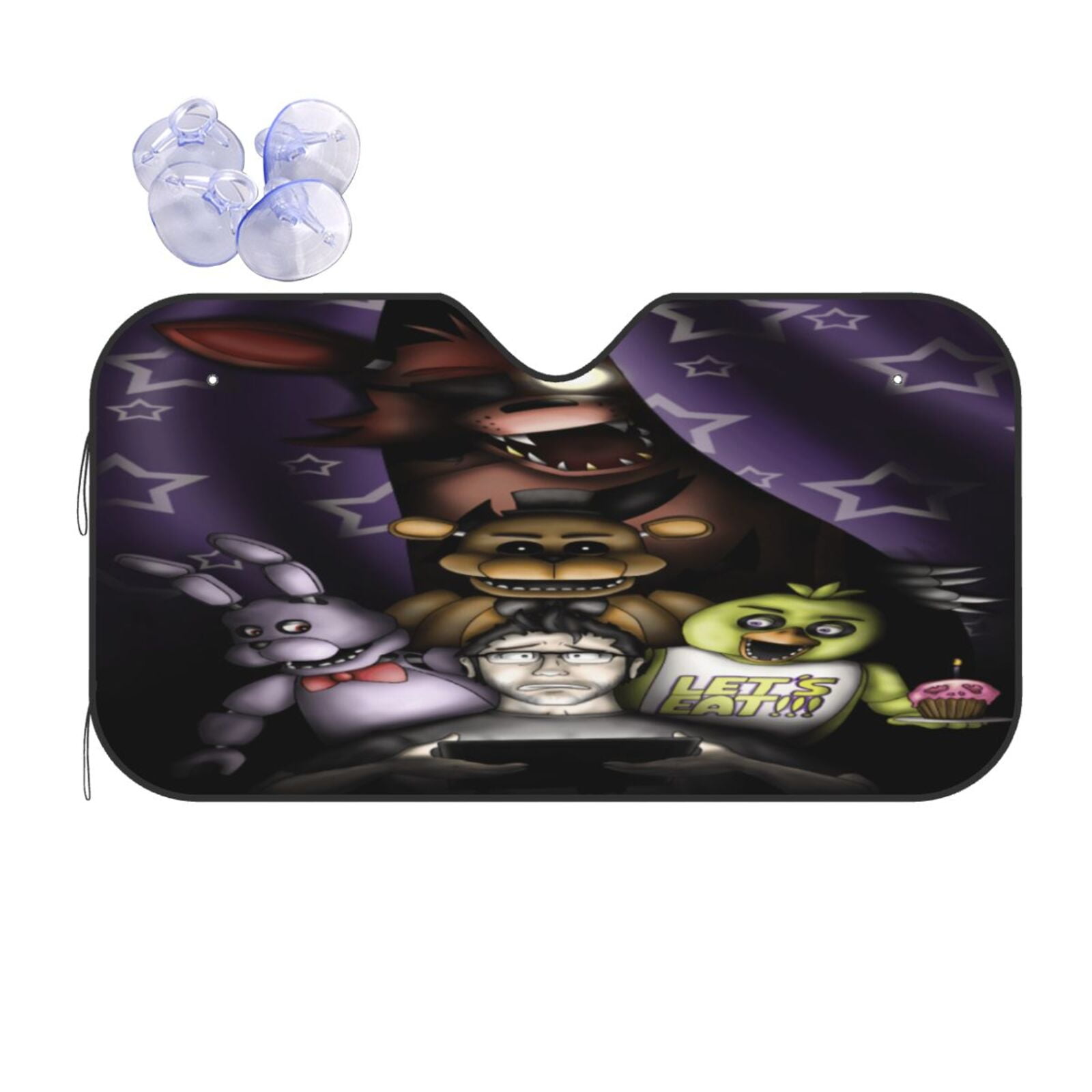 FNAF Five Night At Freddy Cartoon Car Windshield Sunshade Foldable Keep ...