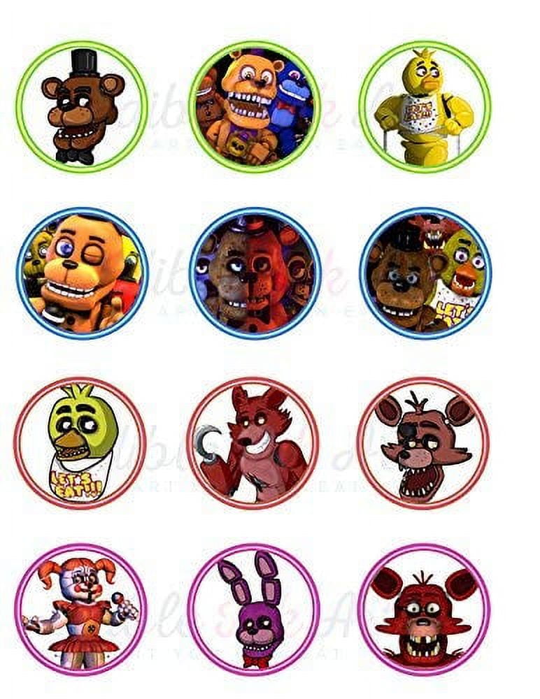 FNAF Five Nights at Freddy's Birthday Cake Topper, by Inkuten (12 Count ...