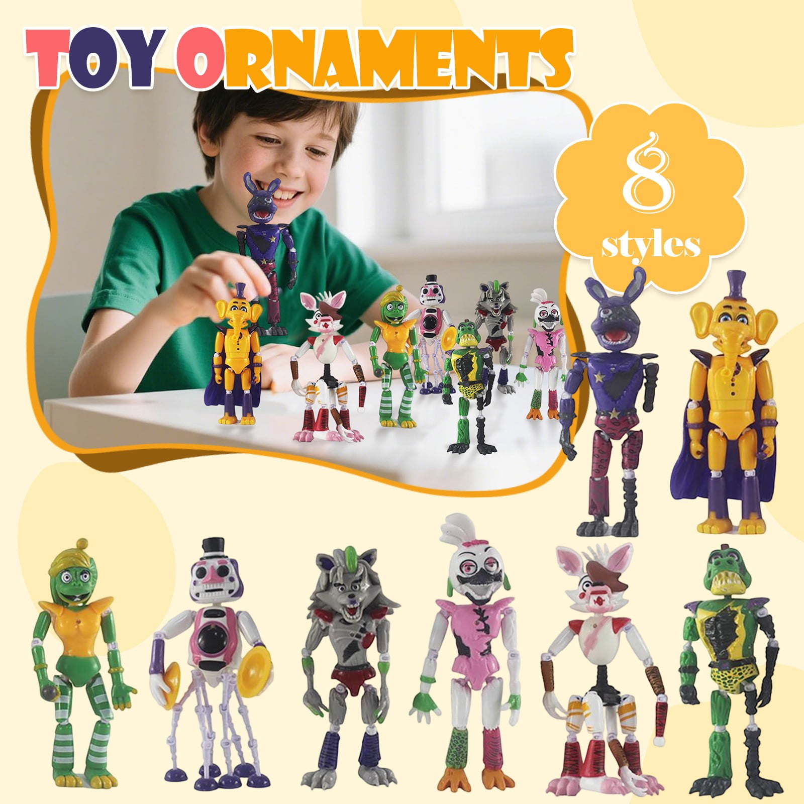 FNAF Mini Action Figures Building Blocks,Cute Cartoon Cake Toppers ...