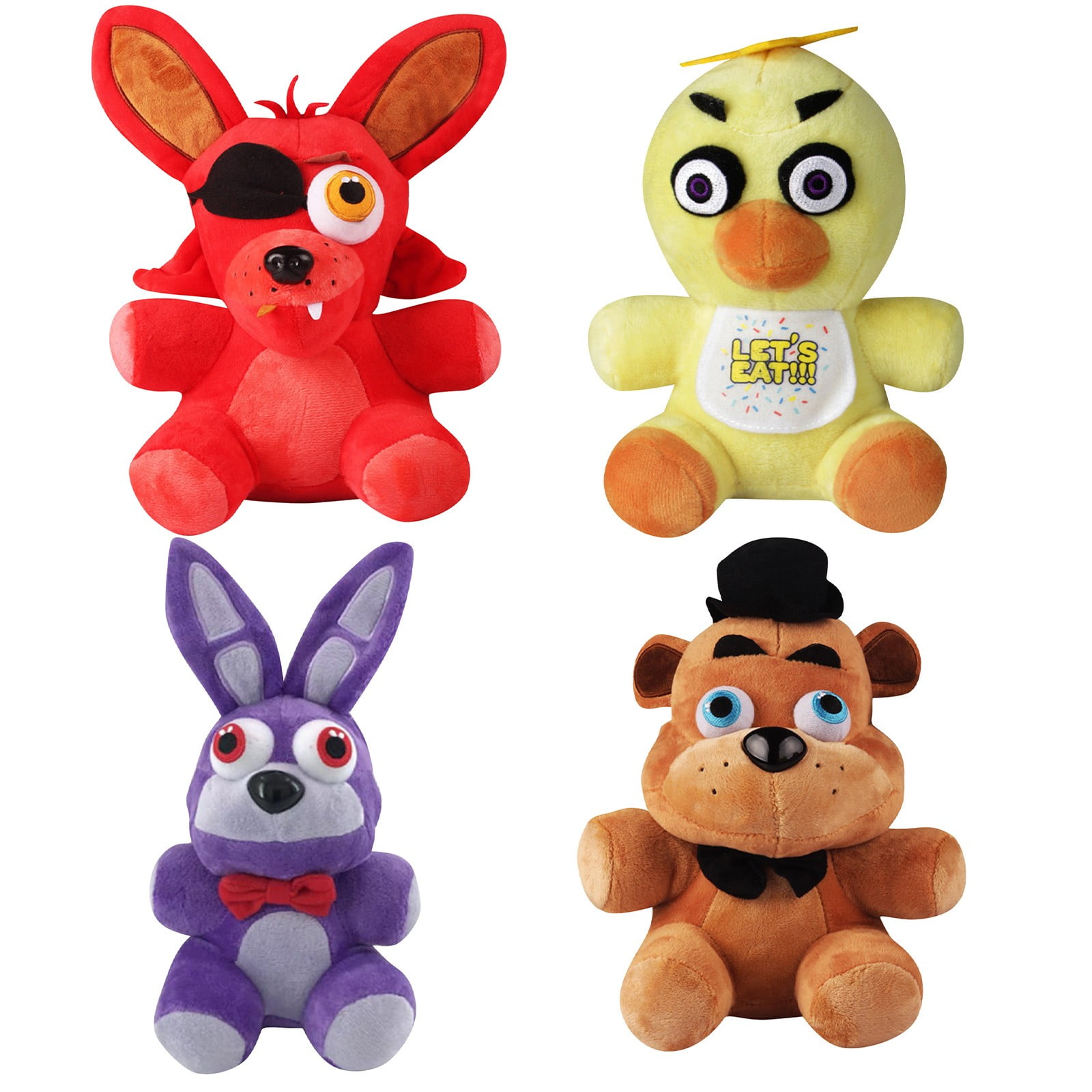 FNAF Plush Set 4PCS, FNAF Toys Freddy Chica Foxy Bonnie Stuffed Animals ...