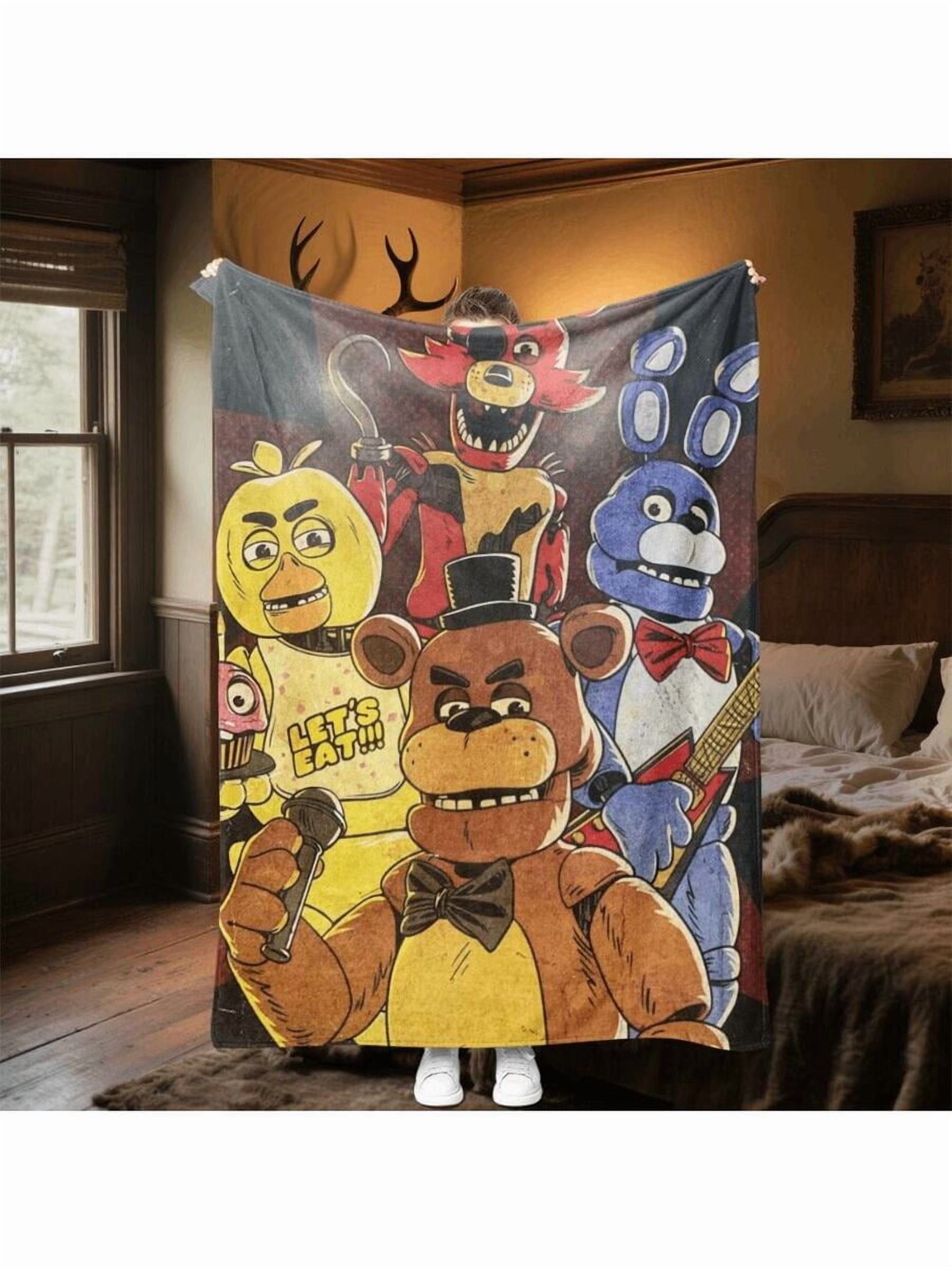 FNAF Plush Throw Blanket, Soft Fluffy Fleece Lightweight Cozy Fuzzy ...