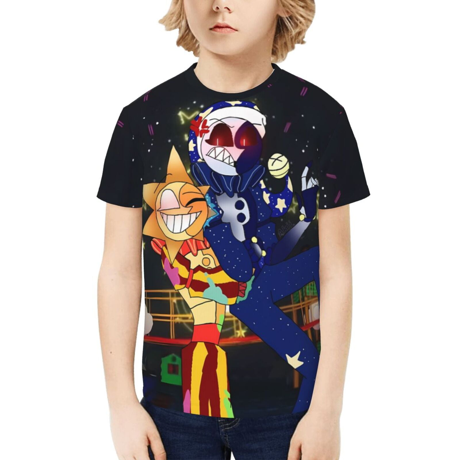 FNAF Sundrop And Moondrop Kids T-Shirt 3d Printed Graphic T-Shirts Boys ...