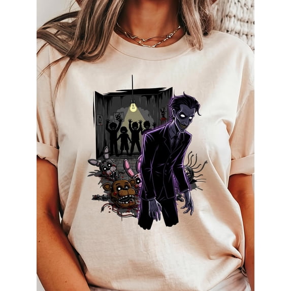 FNAF William Afton Backroom Horror T-Shirt – Purple Guy Creepy Scene ...