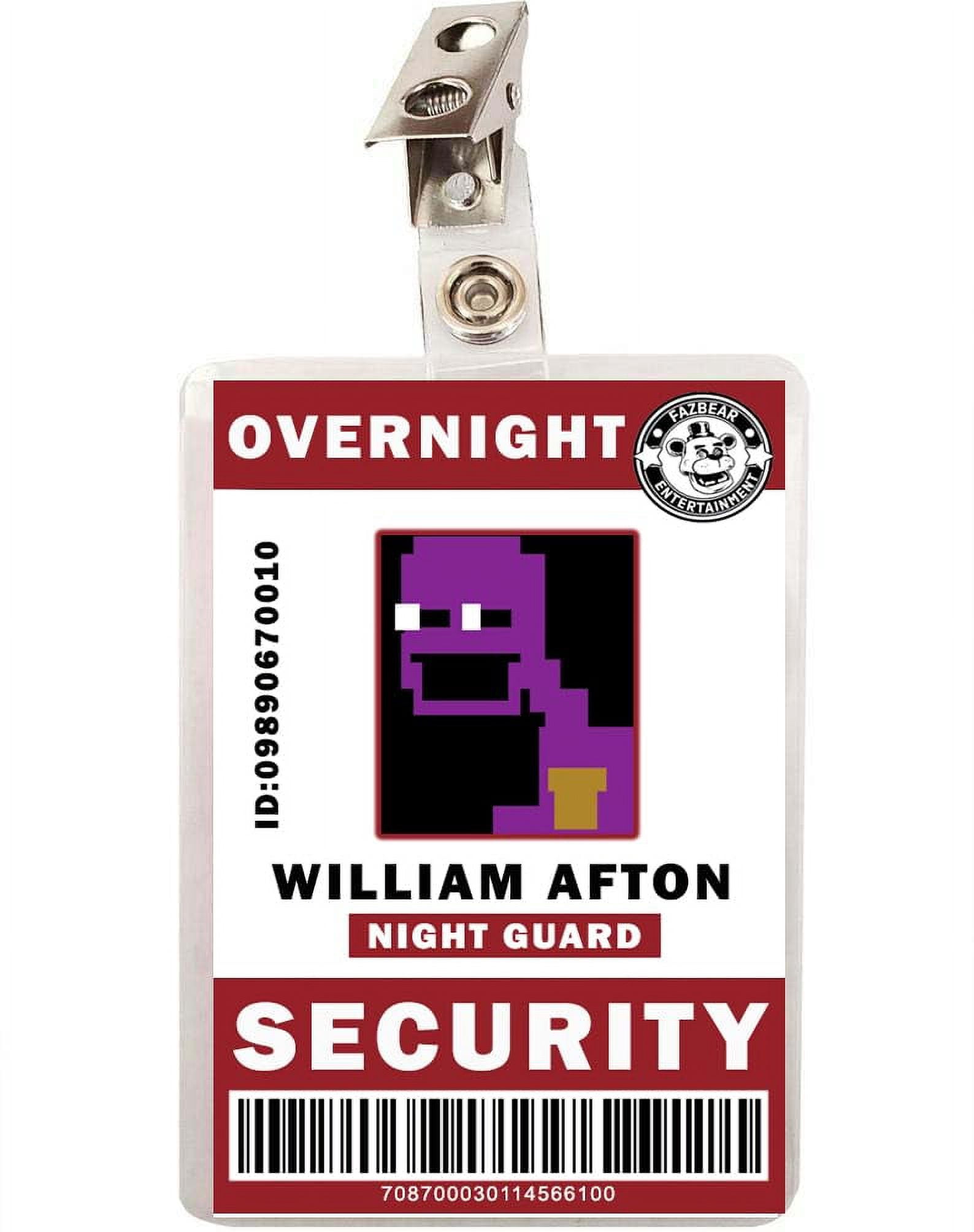 FNAF William Afton Security ID Badge V2 - Walmart.com