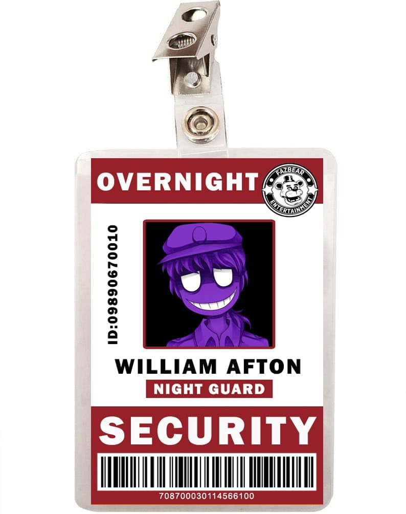 FNAF William Afton Security ID Badge - Walmart.com