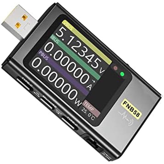 FNB58 USB Tester, Digital Voltmeter Current Tester USB Type-C Fast ...