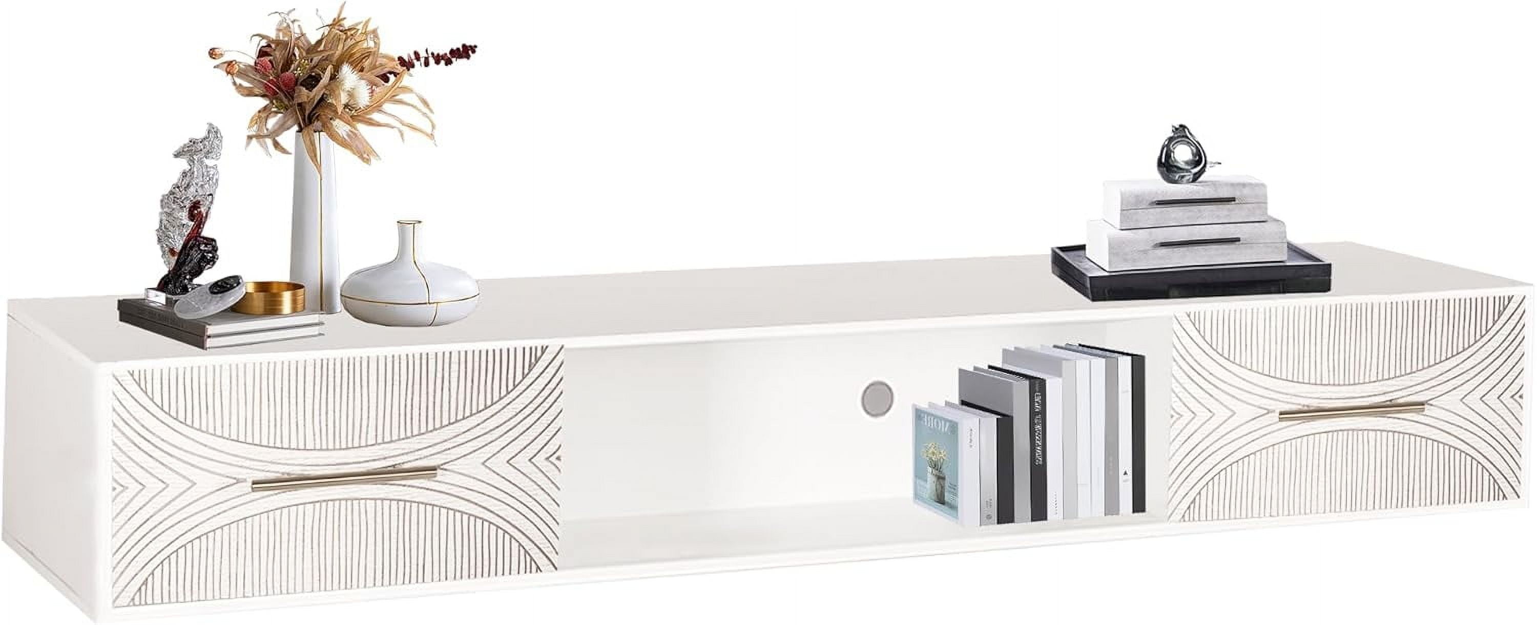 FNCK Floating TV Stand Wall Mounted, Modern Entertainment Center for 55 ...