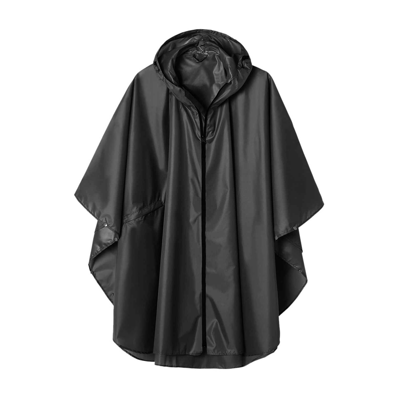 FNFHFY Womens Rain Poncho Hooded Waterproof Cape Raincoat Fashion ...