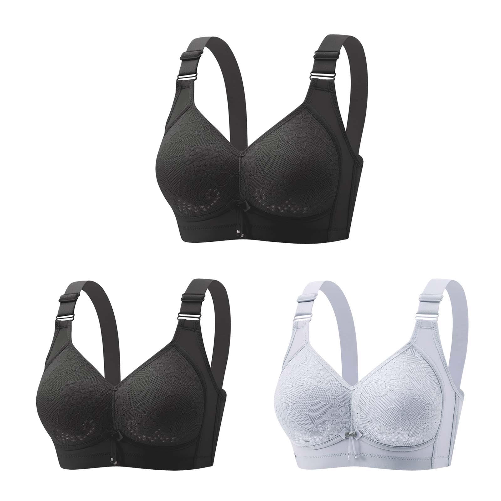 FNFYFH 3 Pack Lace Push-up Bras for Women Plus Size Full-coverage ...