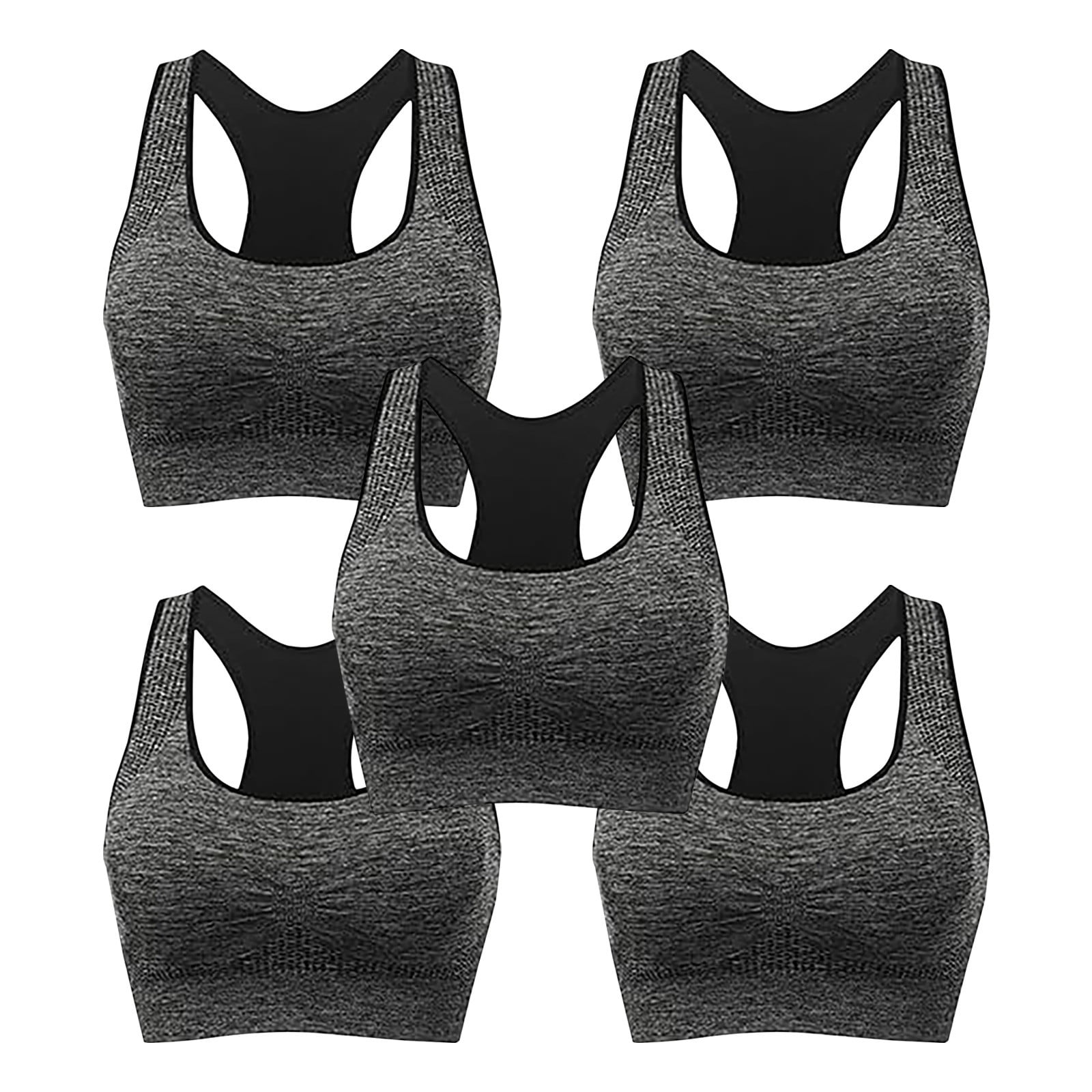 FNFYFH 5 Pack Womens Sports Bras 2025 Seamless Push-up Wireless Bras ...