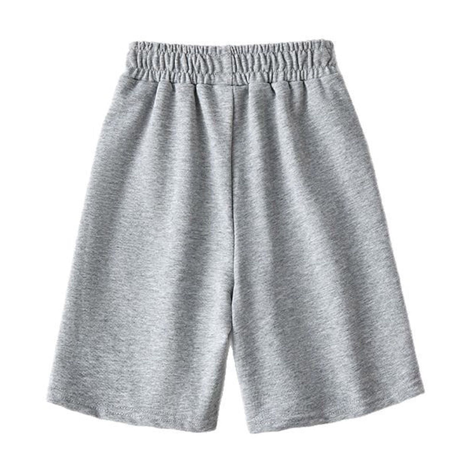 FNFYFH Athletic Shorts for Kids Cotton Half Pants Summer Solid Elastic ...