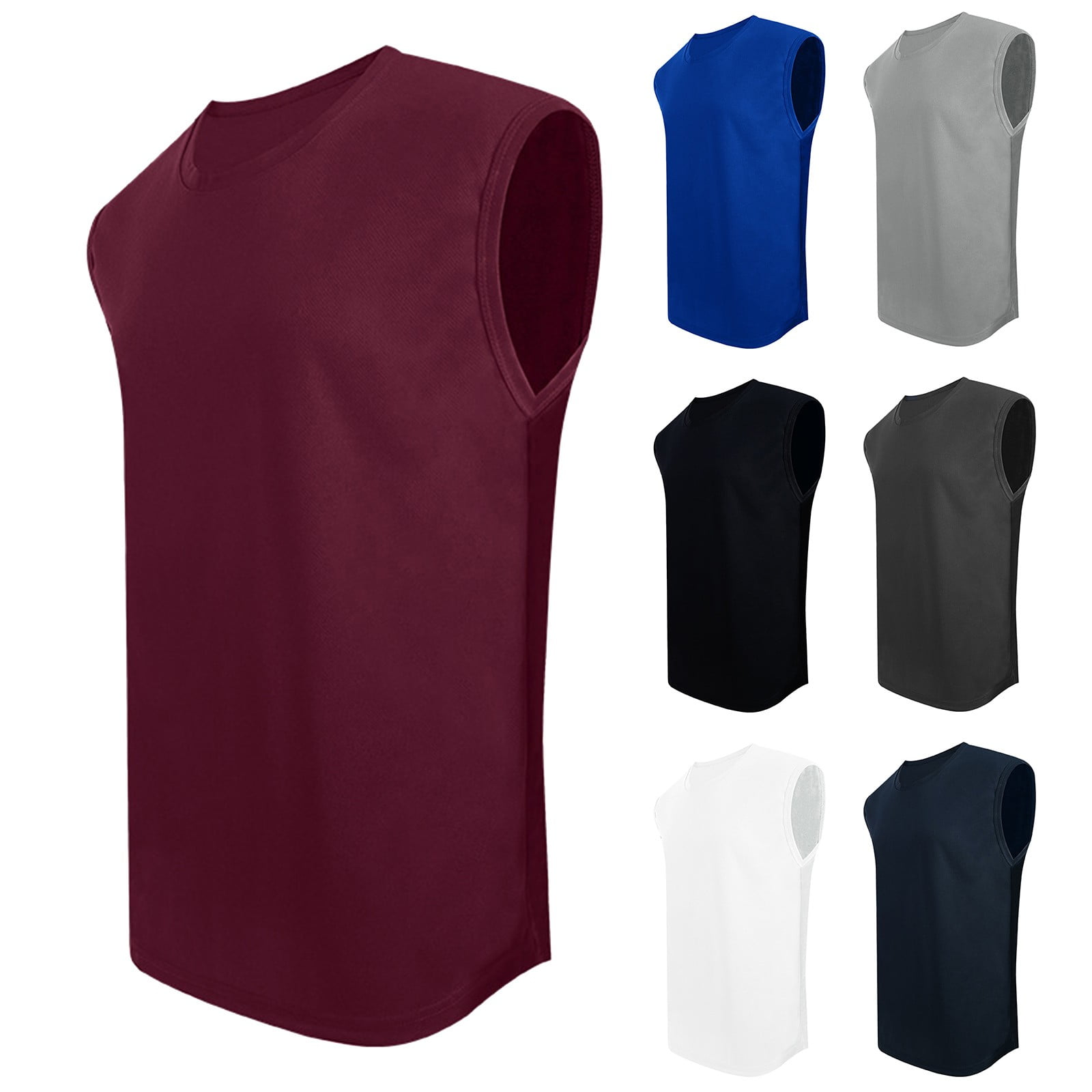 FNFYFH Clearance Big Tall Mens Sleeveless Shirts Gray, Summer Men's ...