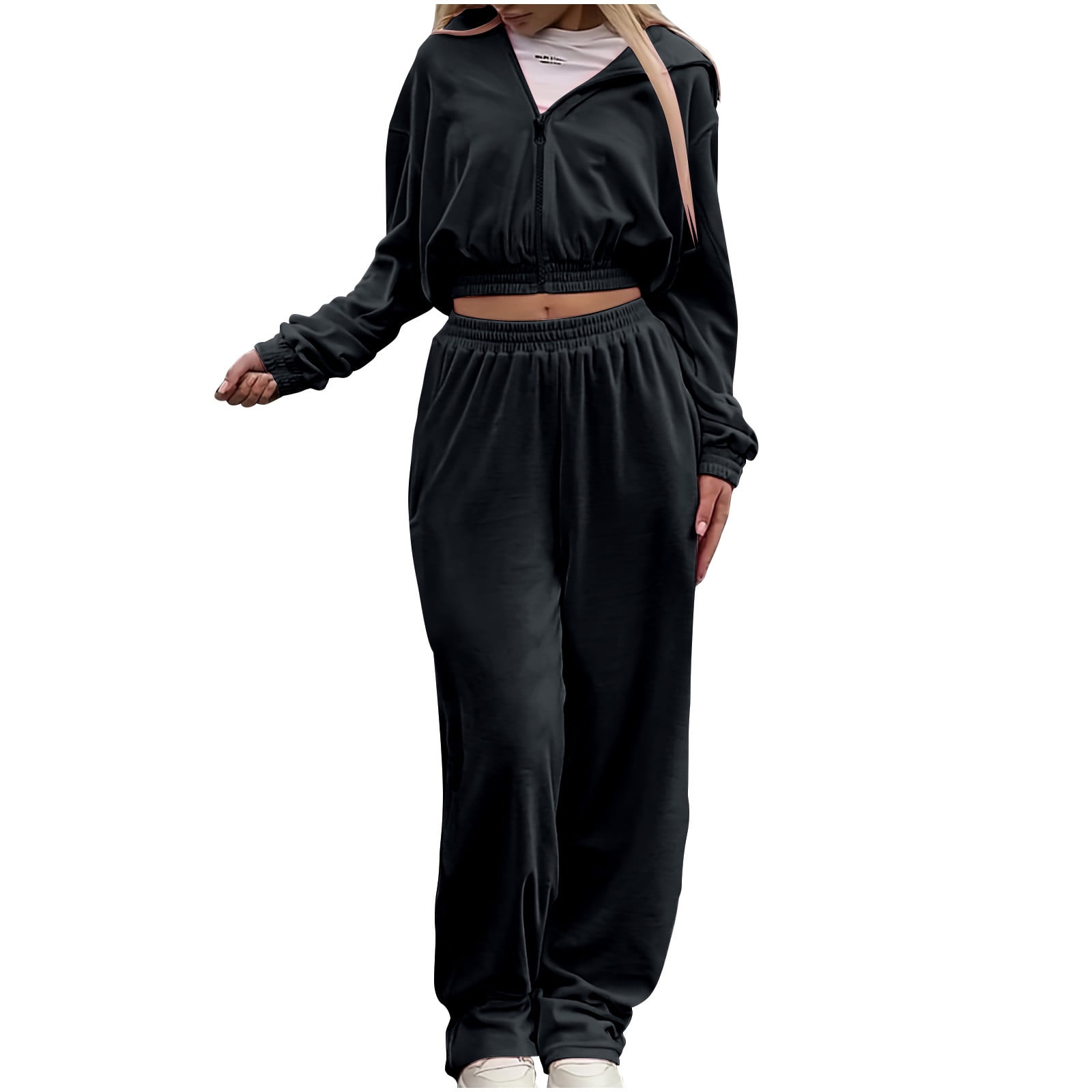 FNFYFH Clearance Teen Girls Fleece Sweatsuits 3 Piece Outfits Juniors ...