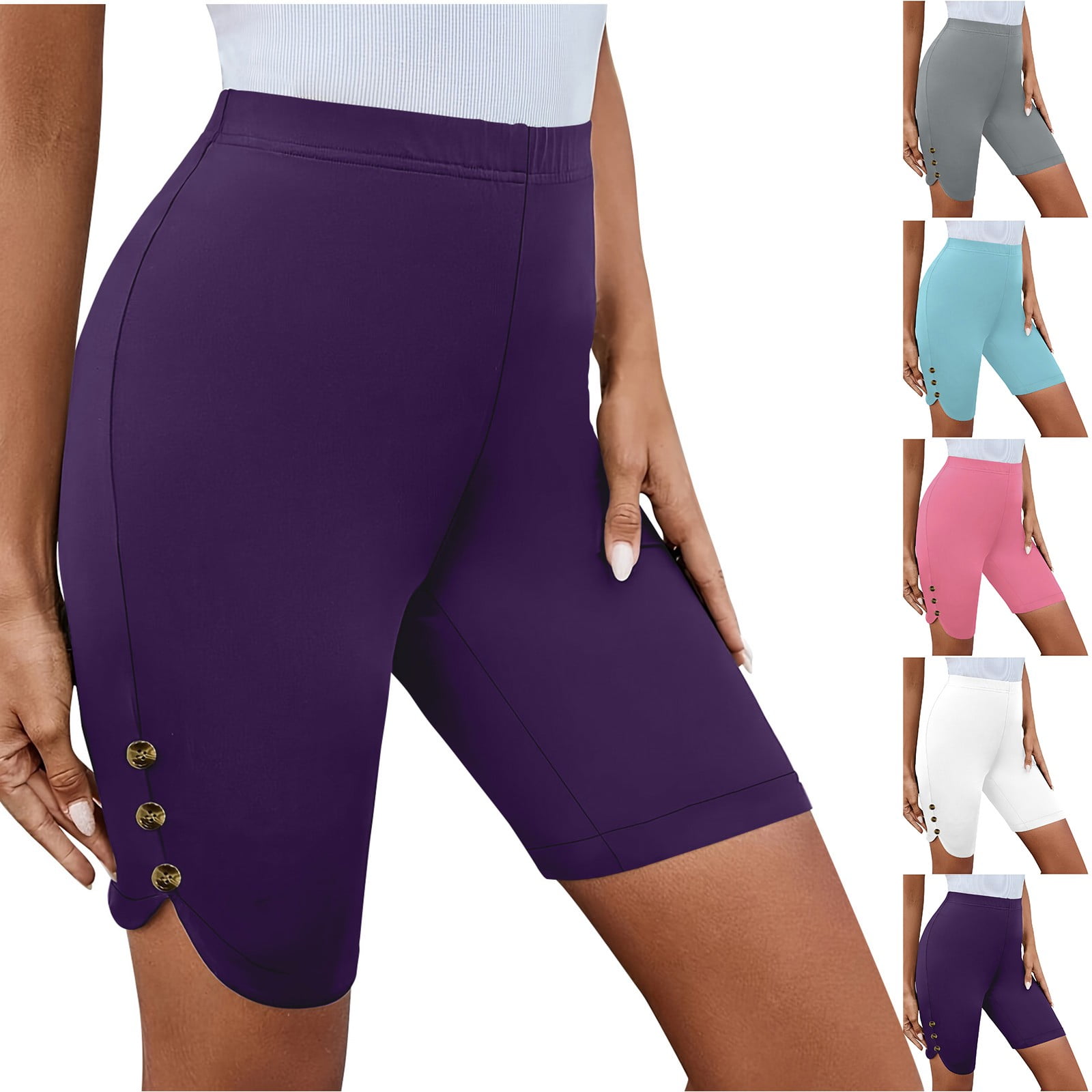 FNFYFH Yoga Shorts for Women Compression High Waisted Workout Shorts ...