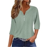 FNFYFH Clearance walmart weekly ad sales 3/4 Length Sleeve Tops for ...