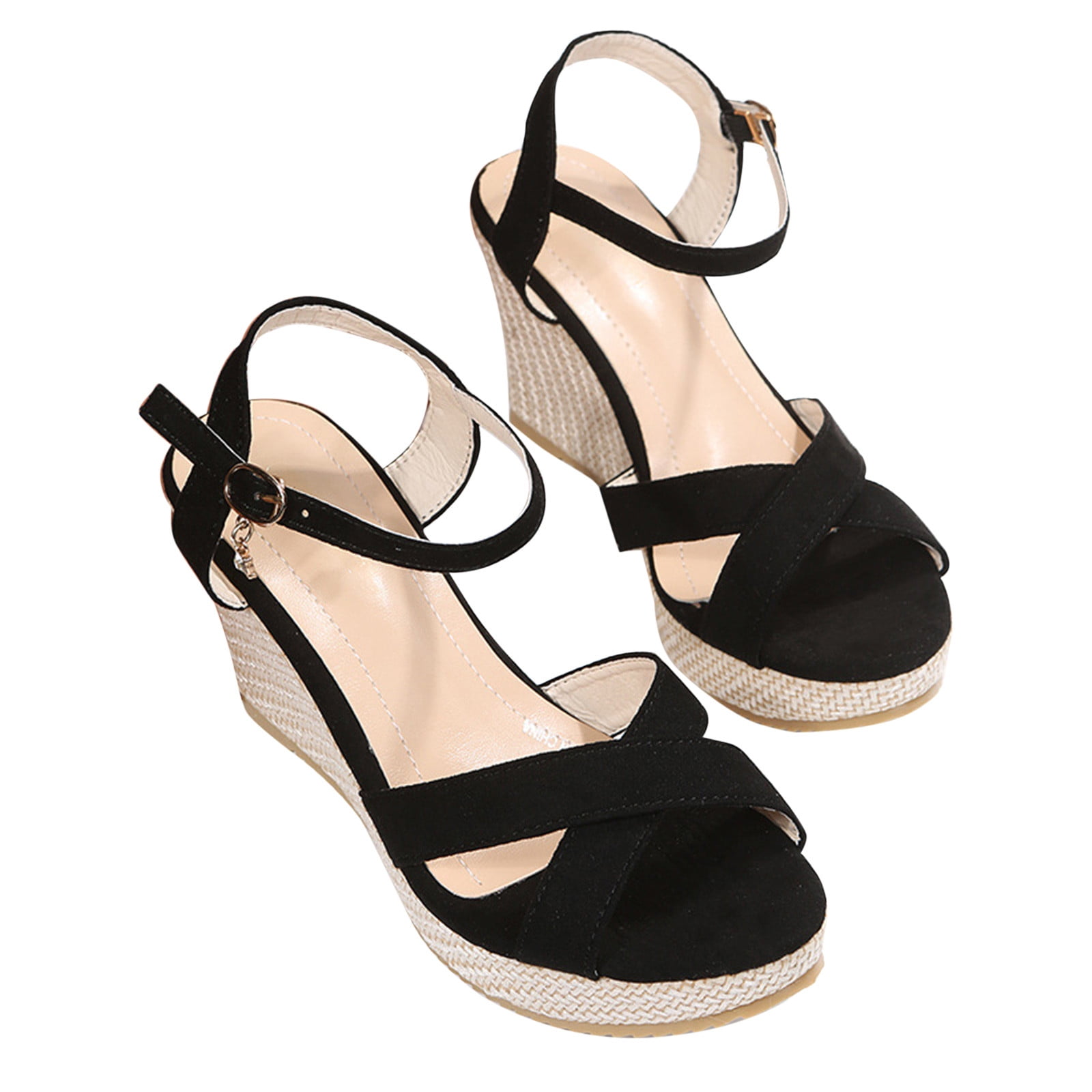 FNFYFH Espadrilles Flatform Sandals for Women, Platform Ankle Strap ...