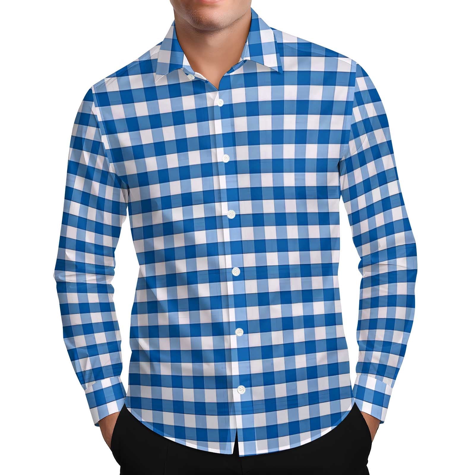 FNFYFH Flannel Shirt for Men Long Sleeve Buttons Down Plaid Shirt ...