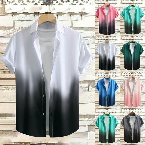 FNFYFH Hawaiian Shirt for Men Short Sleeve Button Down Shirts Casual ...